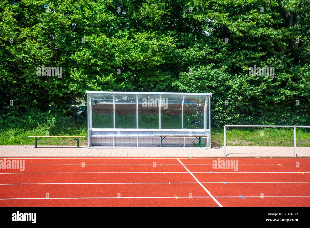 football substitution booth in the stadium Stock Photo - Alamy