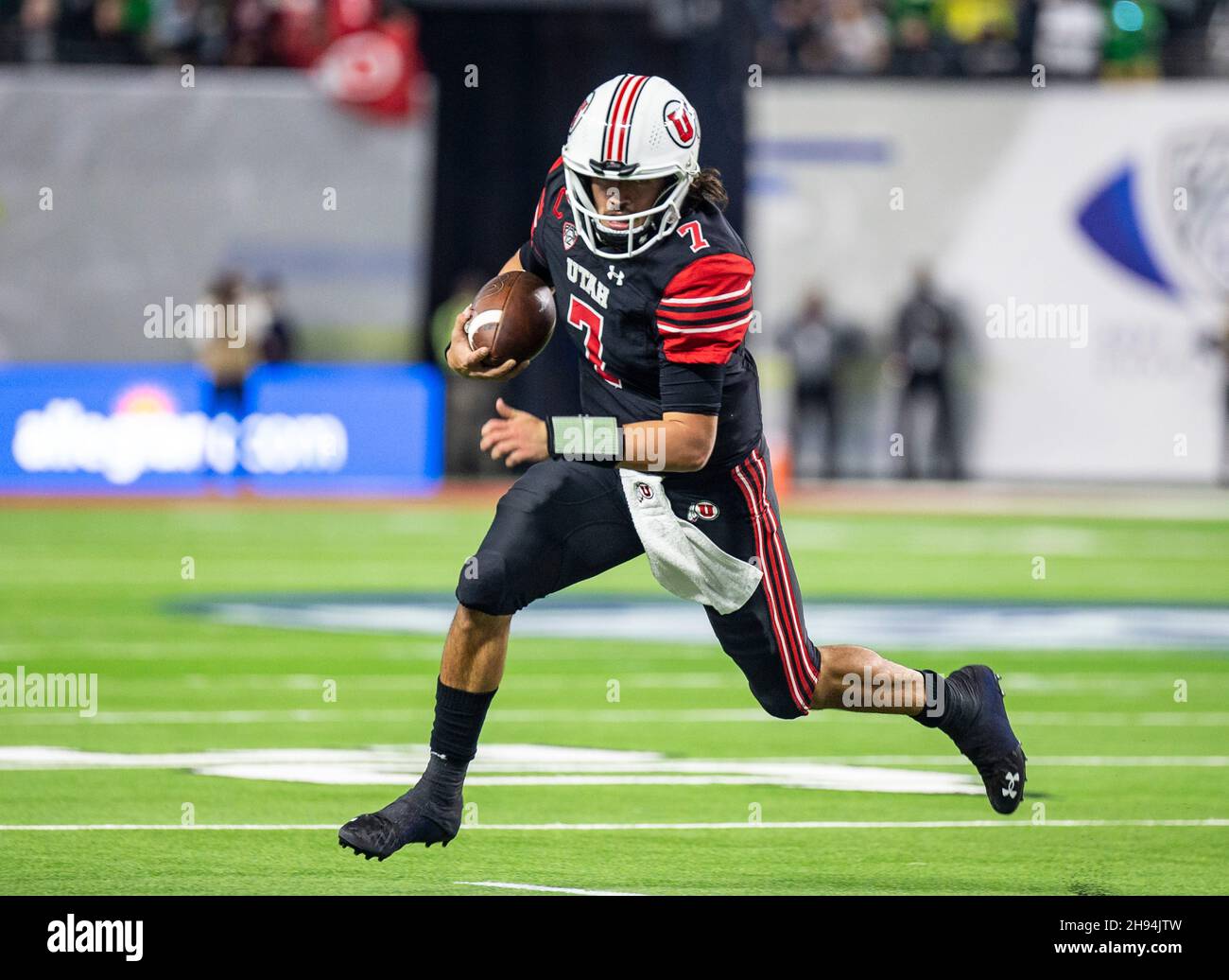 Allegiant Stadium. 03rd Dec, 2021. NV U.S.A. Utah quarterback Cameron ...