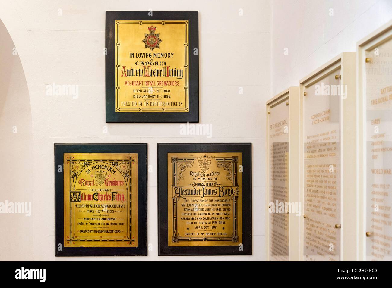 Historic plaques inside the St. George Chapel in the Anglican Cathedral ...
