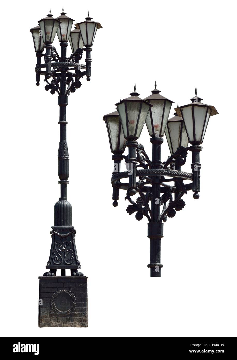 Wooden street lamp post Cut Out Stock Images & Pictures - Alamy