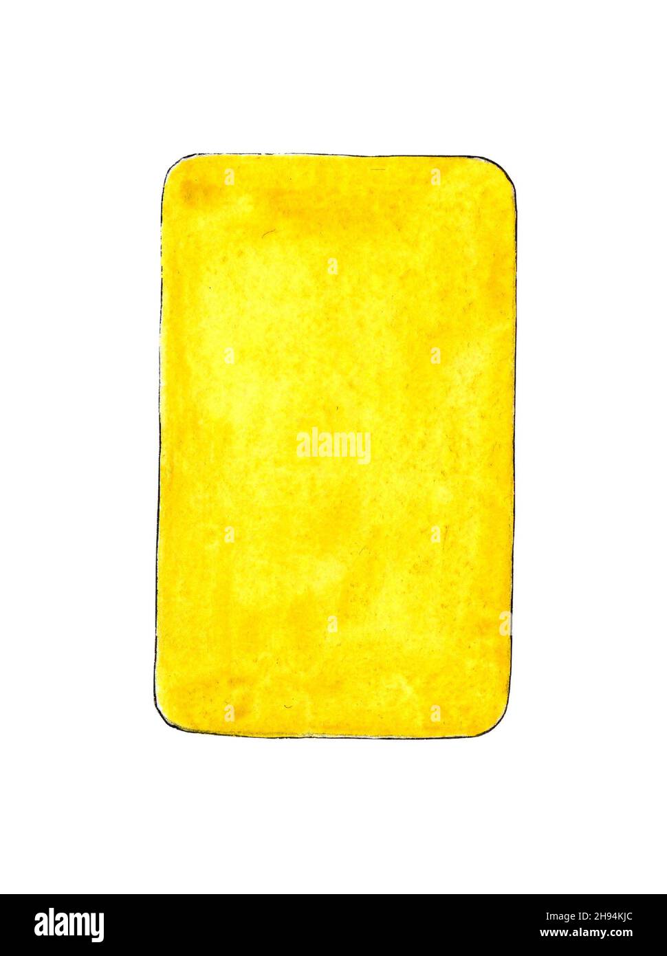 Watercolor illustration of a yellow card for sports design. Sports ...