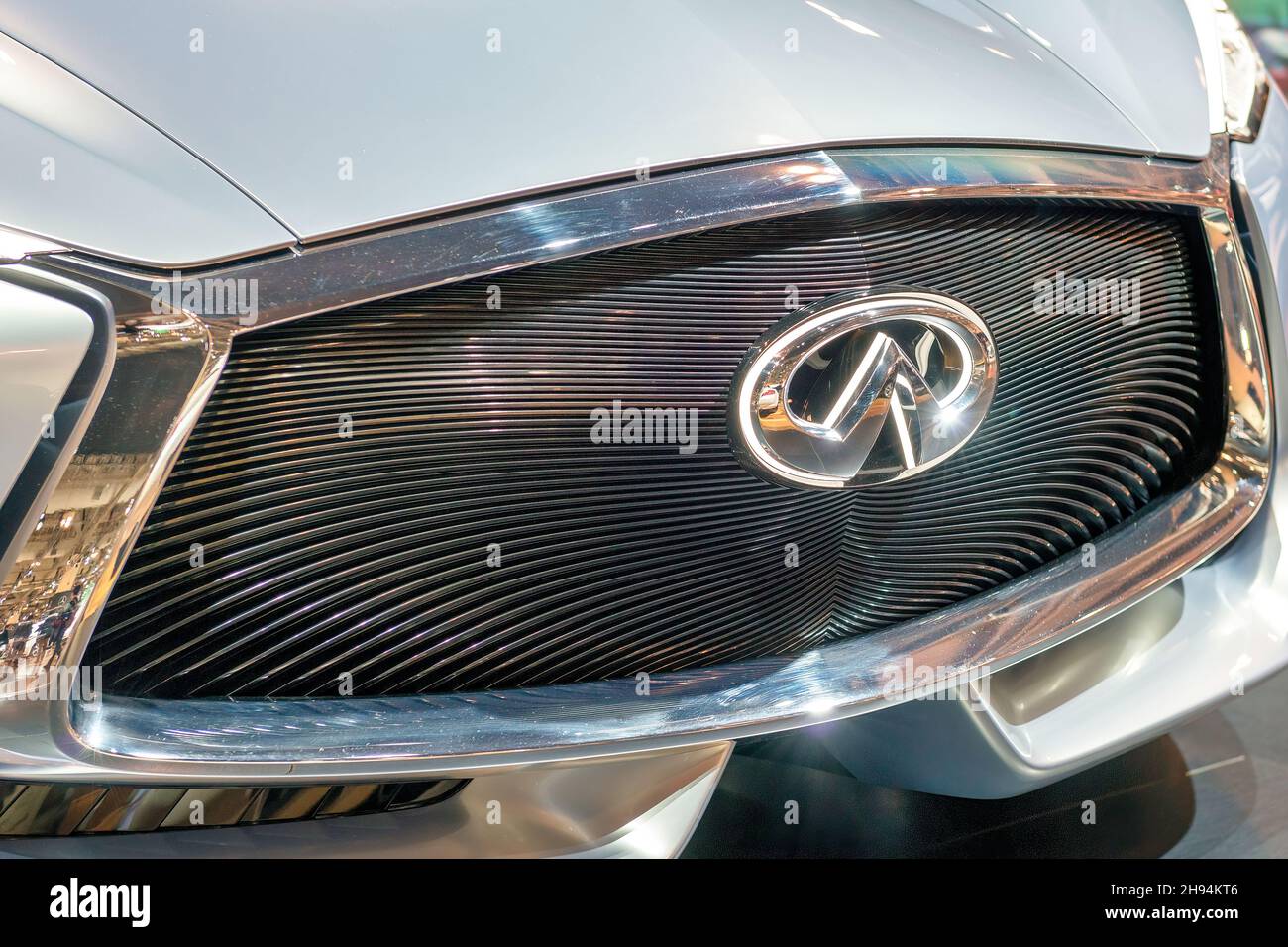 Logo of an Infinity car Q80 Inspiration. Nov. 22, 2021 Stock Photo - Alamy
