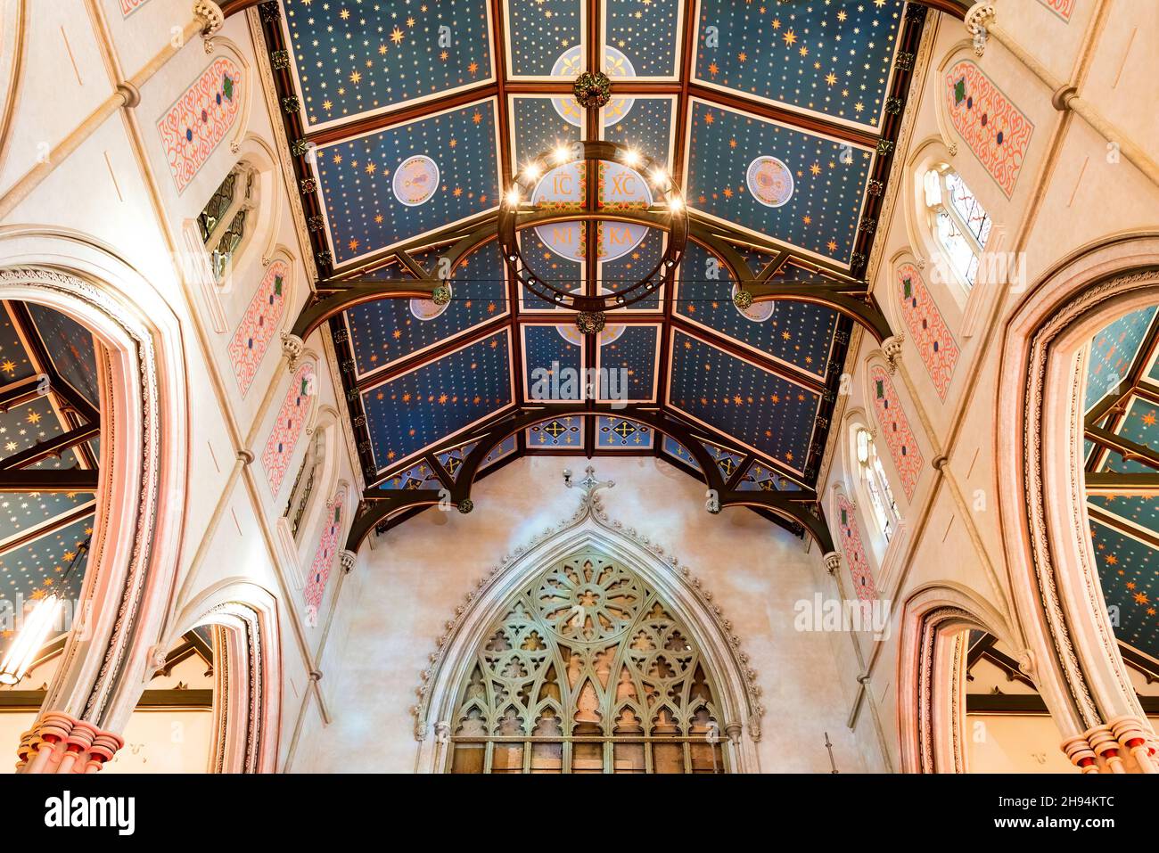 Interior colonial architecture detail of the Saint Michael Catholic ...
