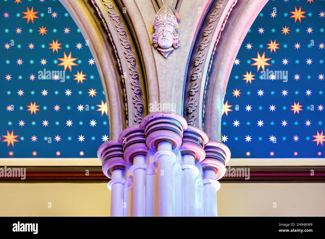 Interior colonial architecture detail of the Saint Michael Catholic ...