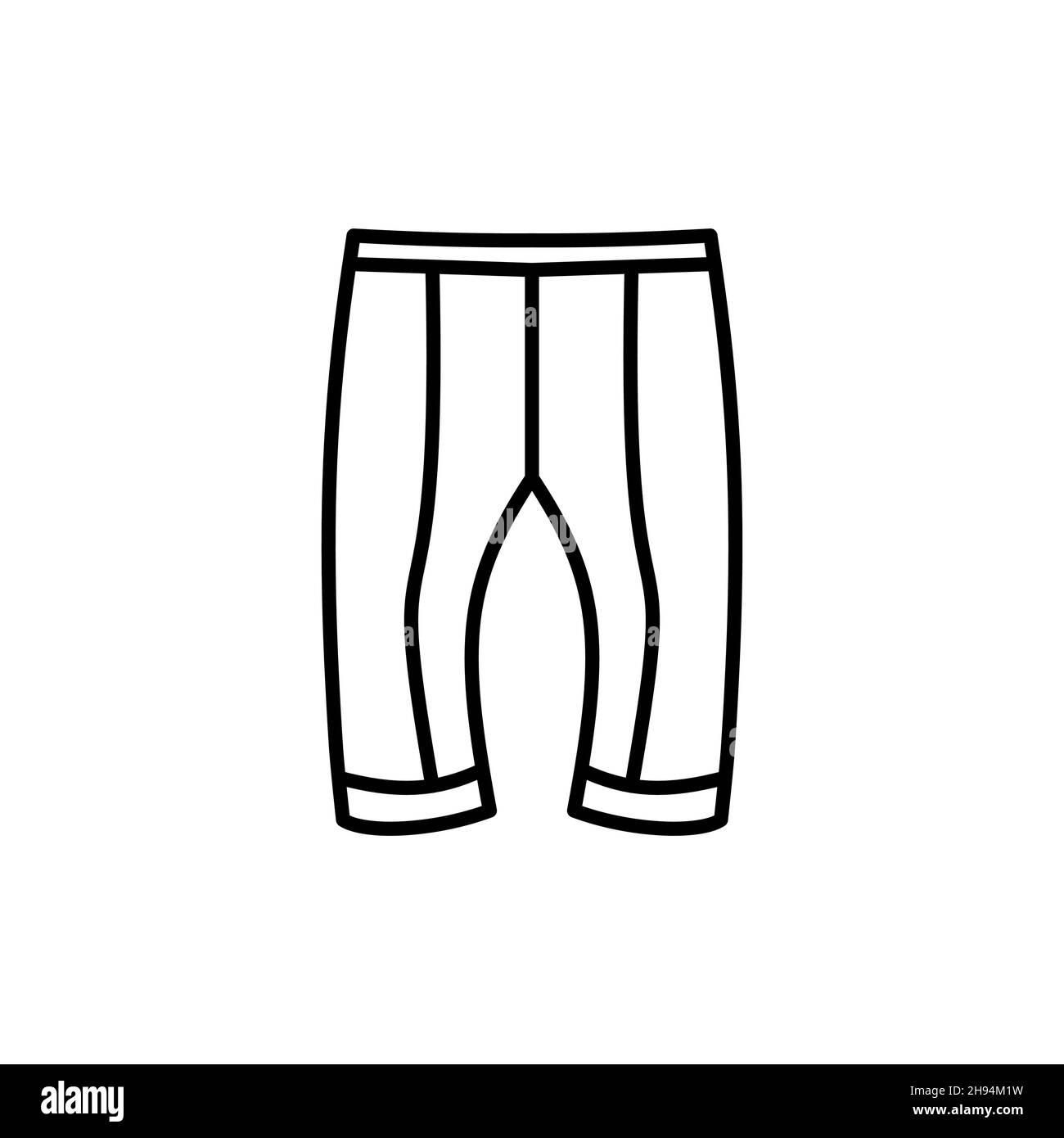 Outline, simple vector pants icon isolated on white background. eps ...