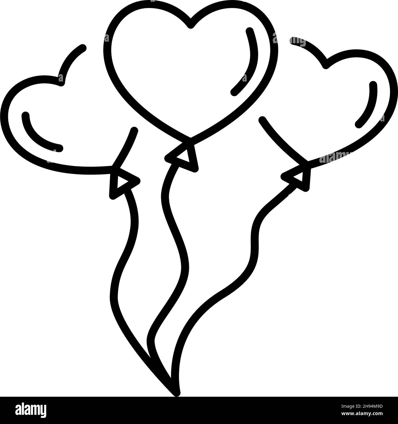 Outline vector balloons icon isolated on white background. esp Stock ...
