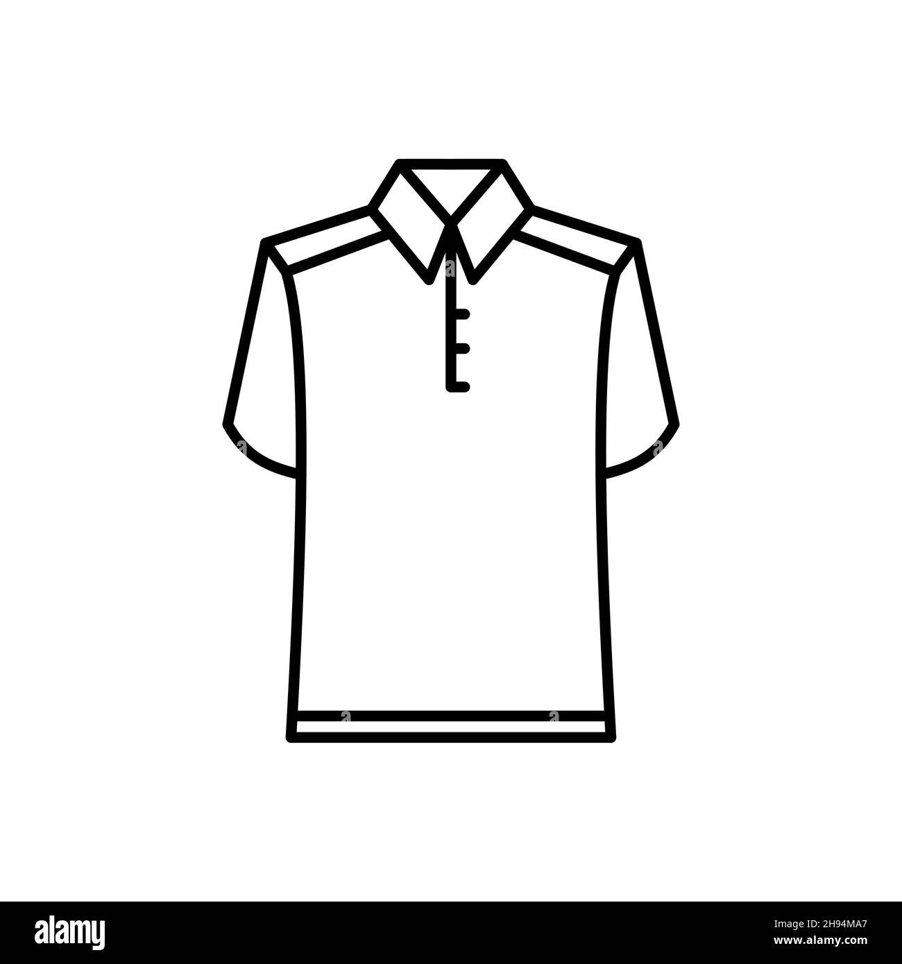 Outline, simple vector shirt icon isolated on white background. esp ...