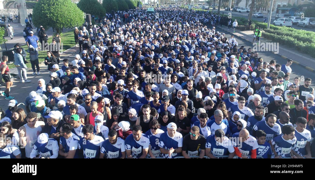 Kuwait. 4th Dec, 2021. People participate in a marathon in Kuwait City ...