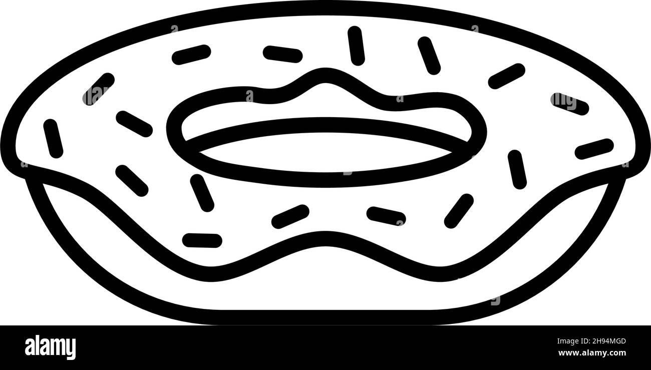 Outline, simple vector donut icon isolated on white background. eps010 ...