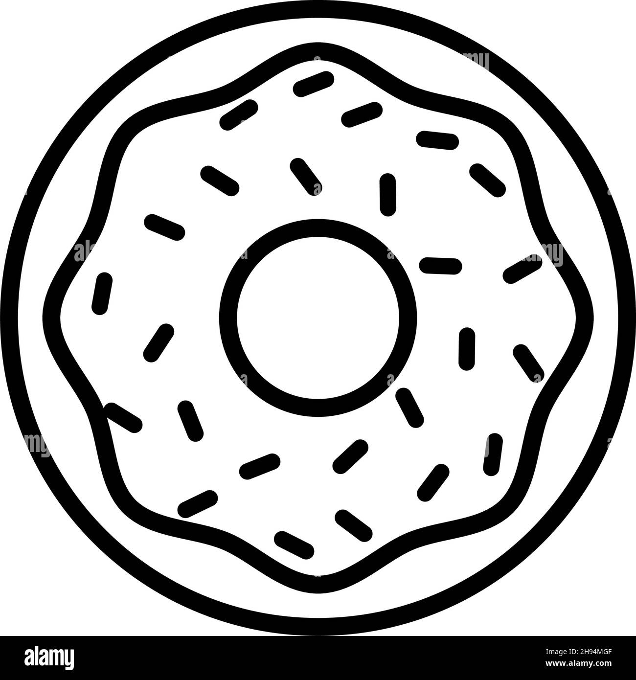 Outline, simple vector donut icon isolated on white background. eps010 ...