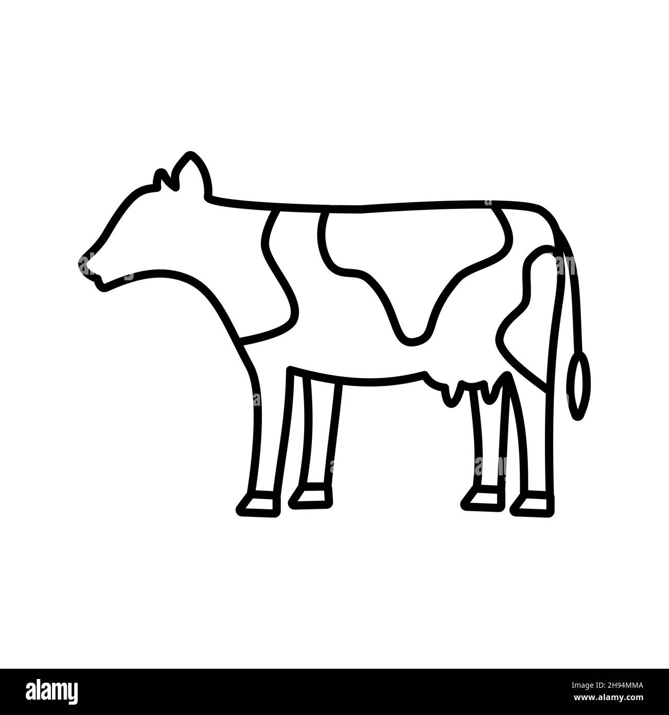 Outline vector cow icon isolated on white background. esp Stock Vector ...