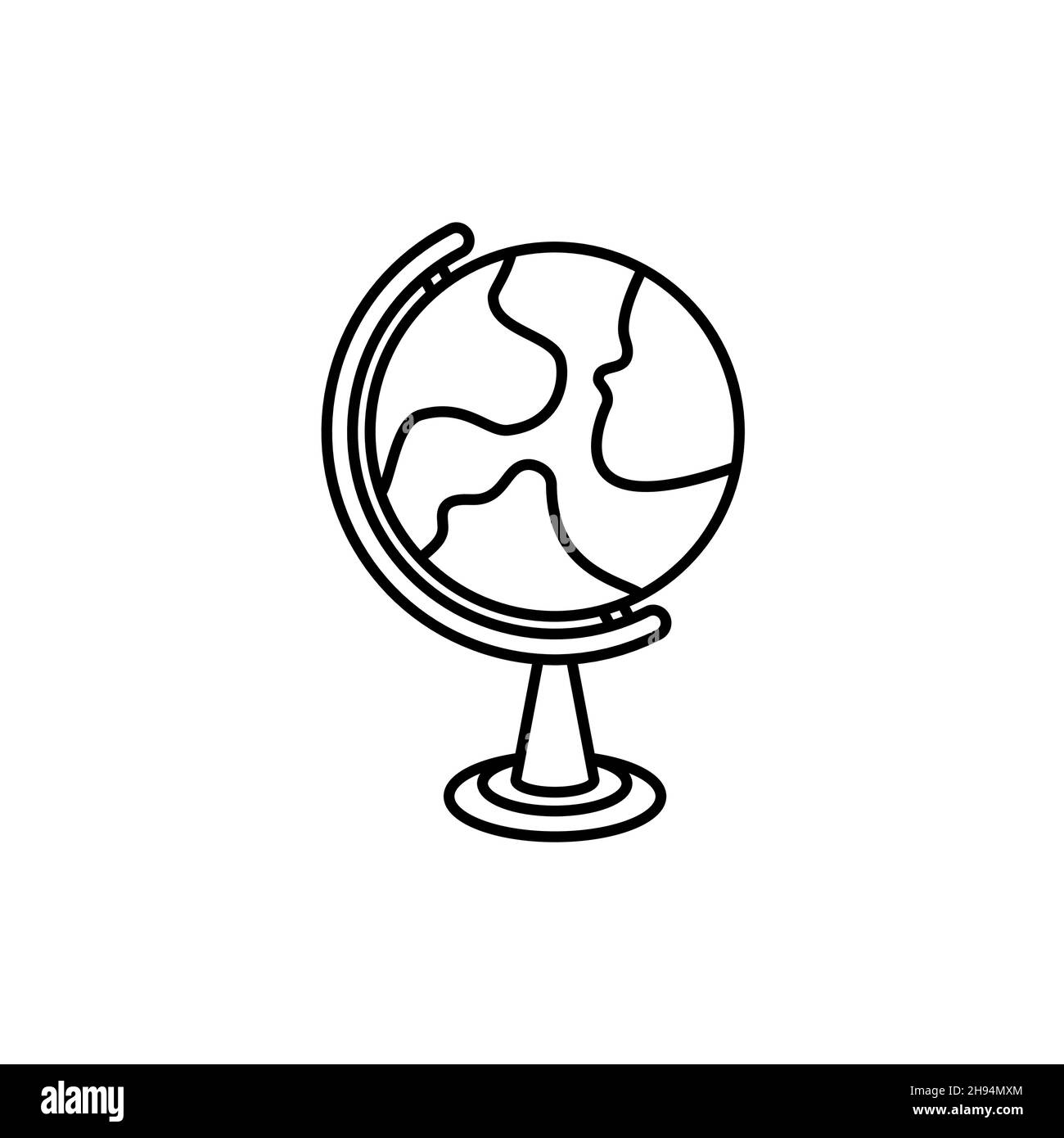 Globe flat design style on white background, vector illustration eps ...