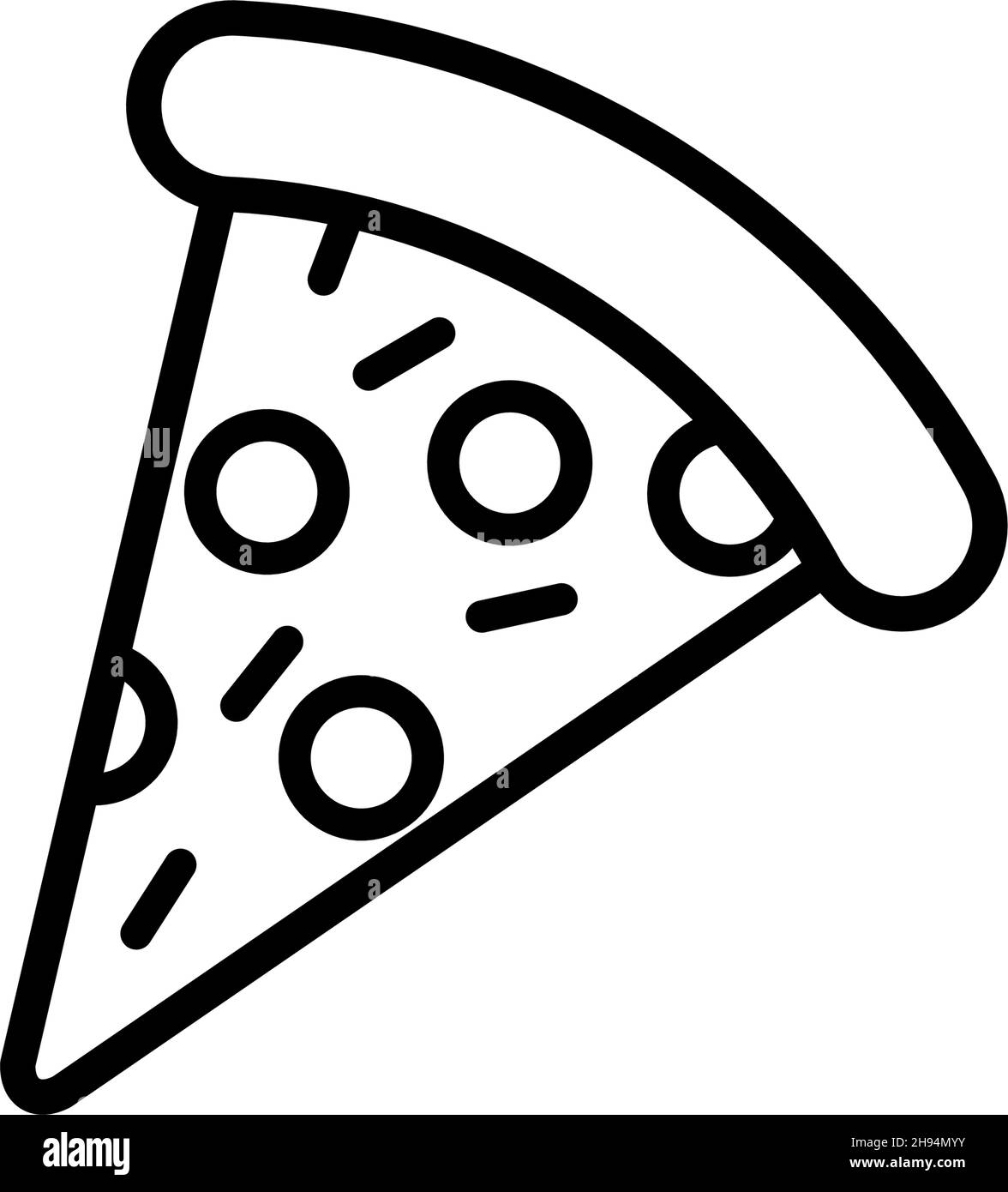 Outline, simple vector pizza icon isolated on white background. eps 10 ...