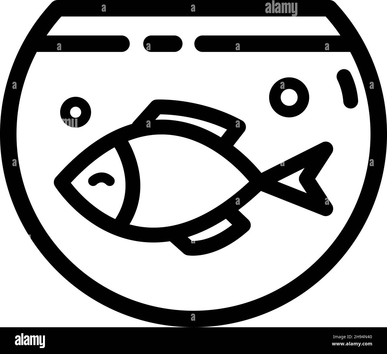 Aquarium linear icon. Flat line illustration. Fishkeeping. Fish tank ...