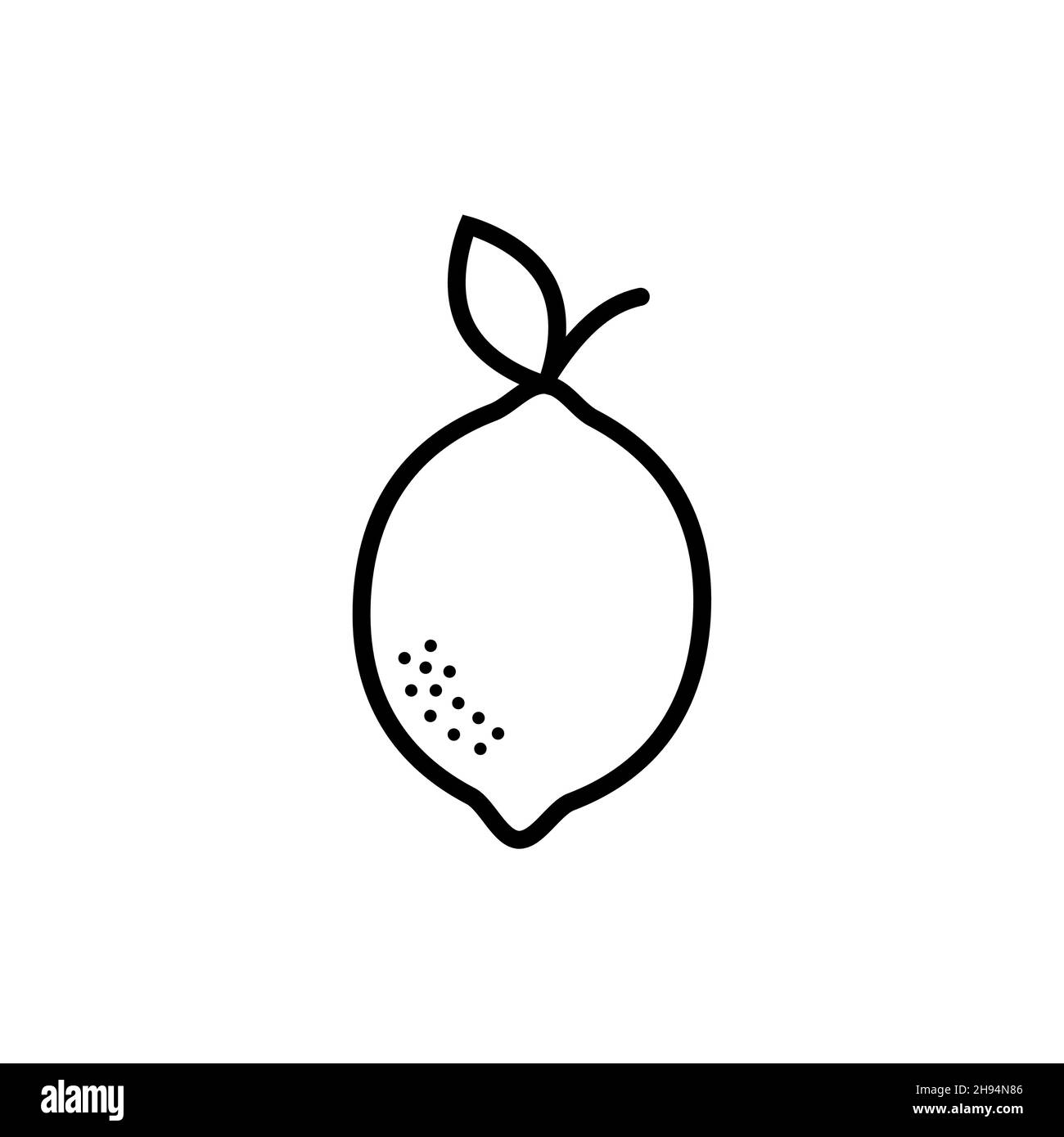 Outline, simple vector lemon icon isolated on white background. eps 10 ...