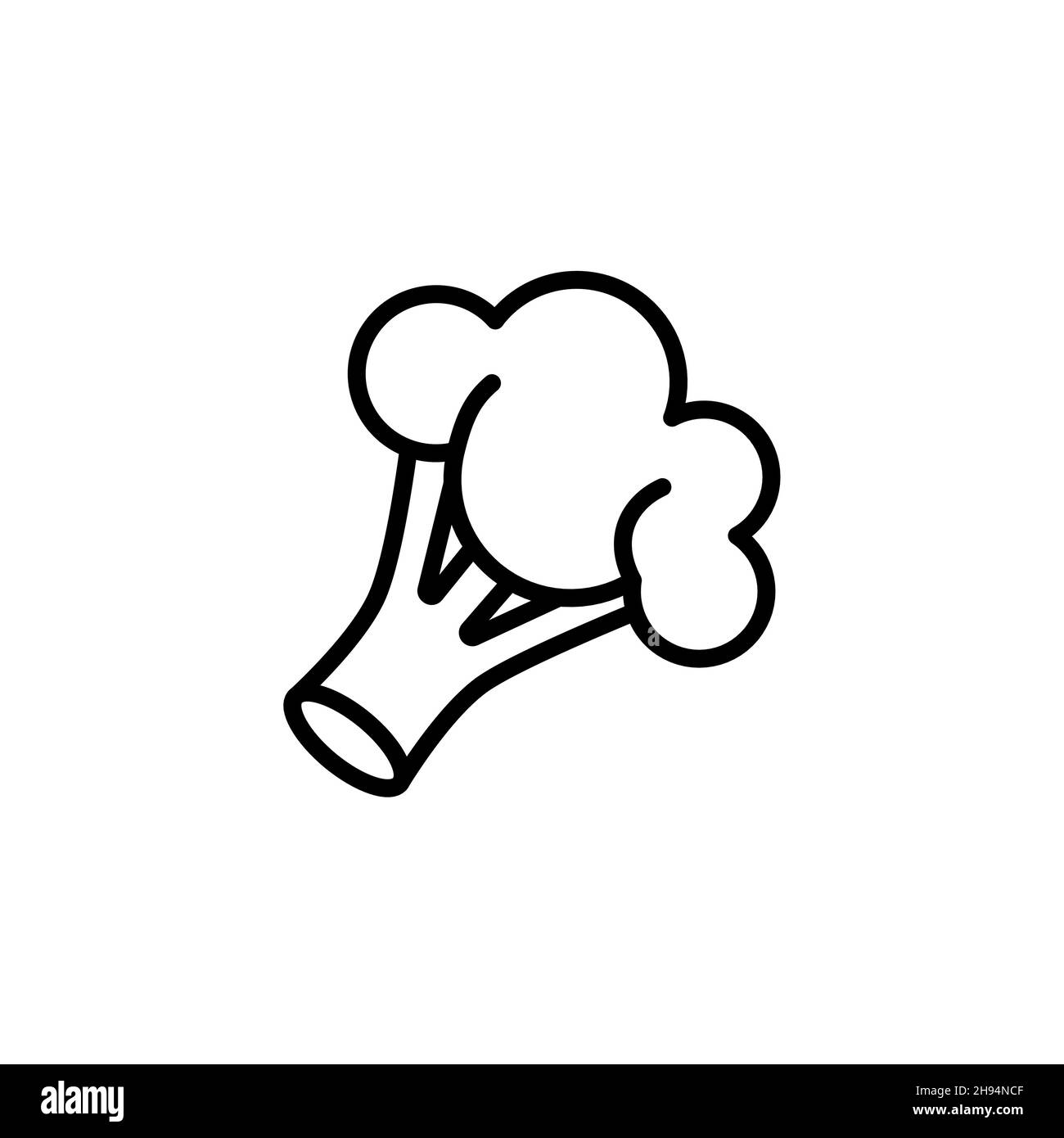 Outline, simple vector broccoli icon isolated on white background. eps ...