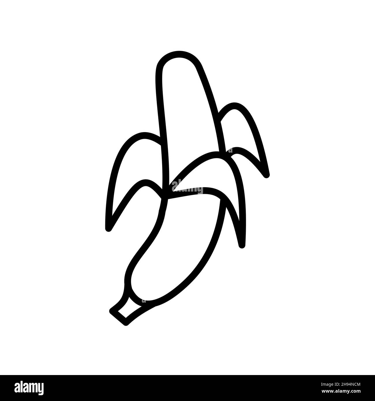 Outline, simple vector banana icon isolated on white background. eps 10 ...