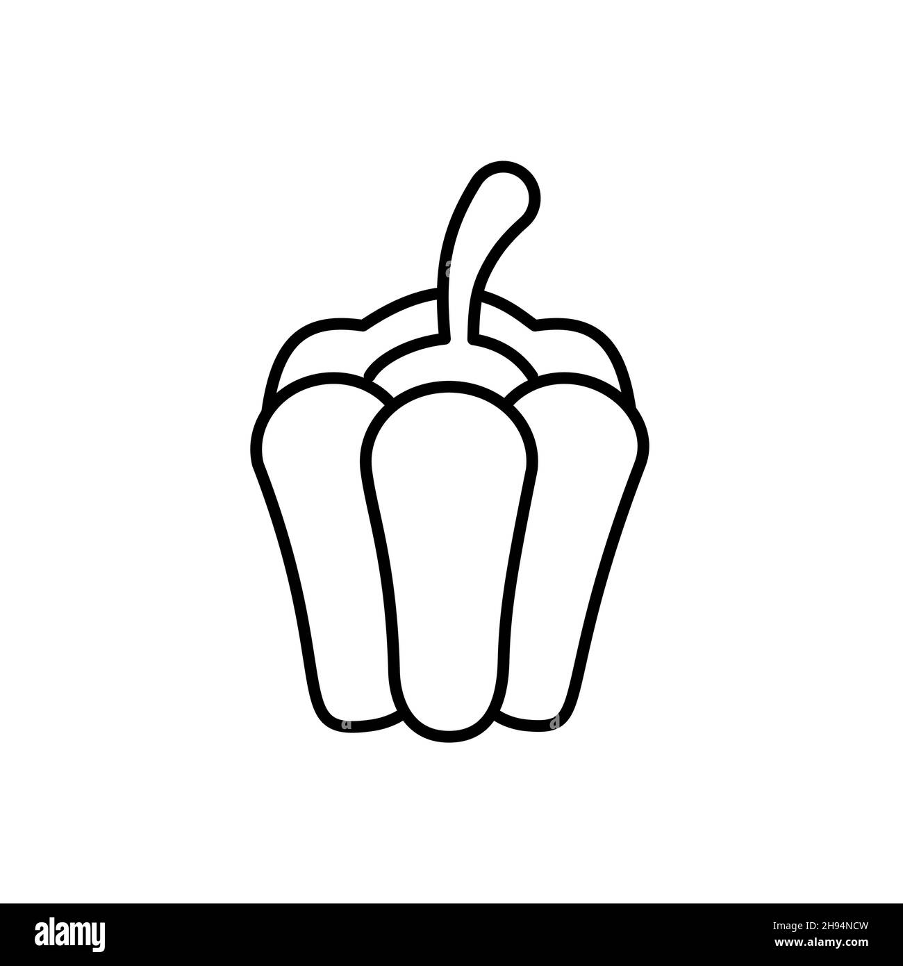 Cartoon chili pepper vegetable icon Black and White Stock Photos ...