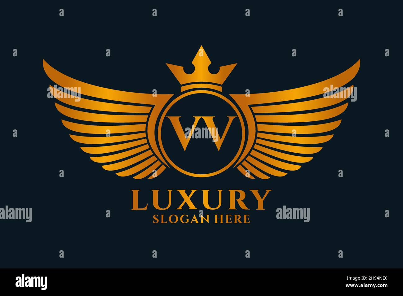 Luxury royal wing Letter VV crest Gold color Logo vector, Victory logo ...