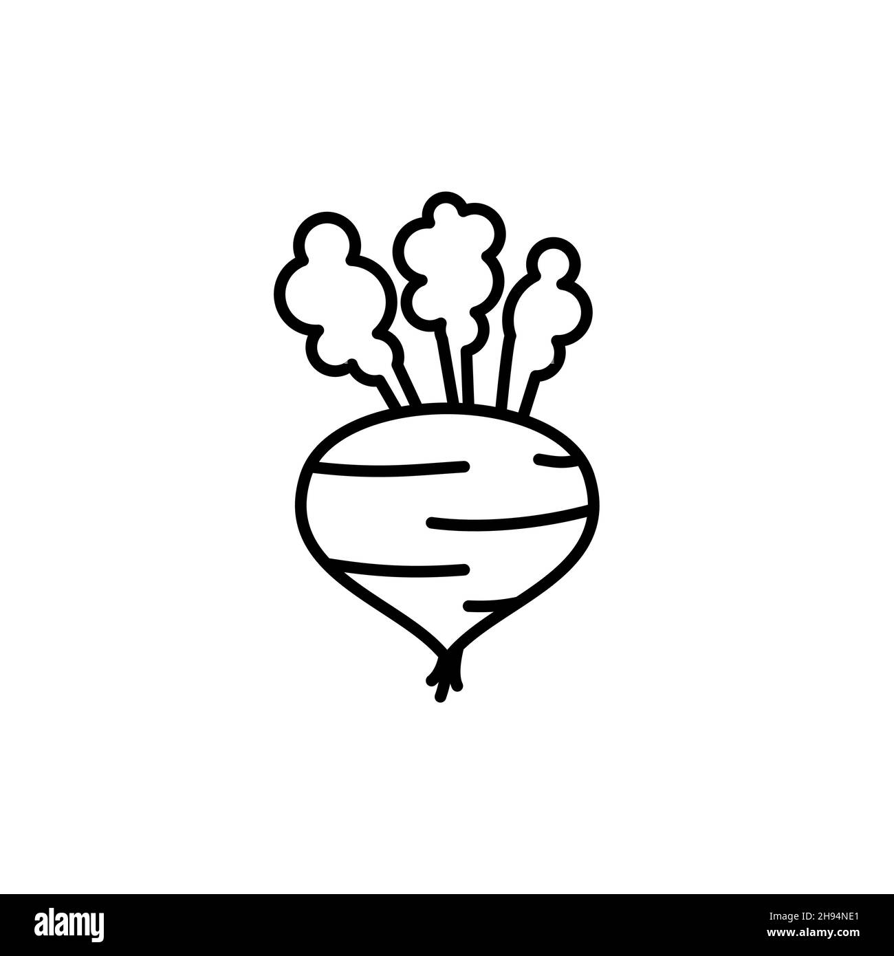 Outline, simple vector beetroot icon isolated on white background. eps ...