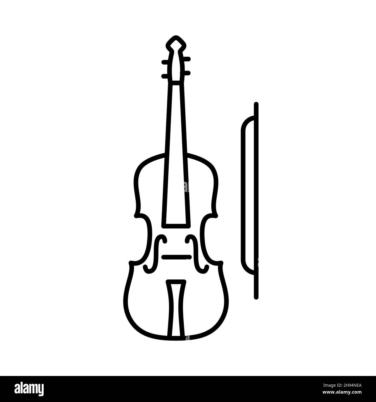 violin icon. simple outline violin vector icon. on white background ...