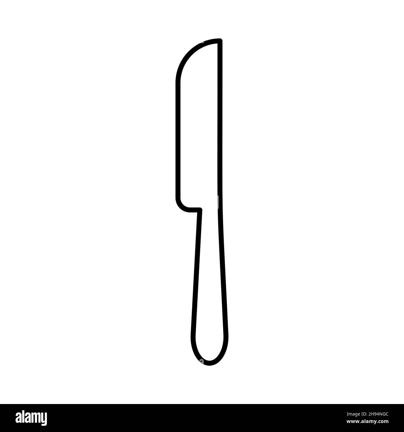 Outline, simple vector knife icon isolated on white background. eps 10 ...