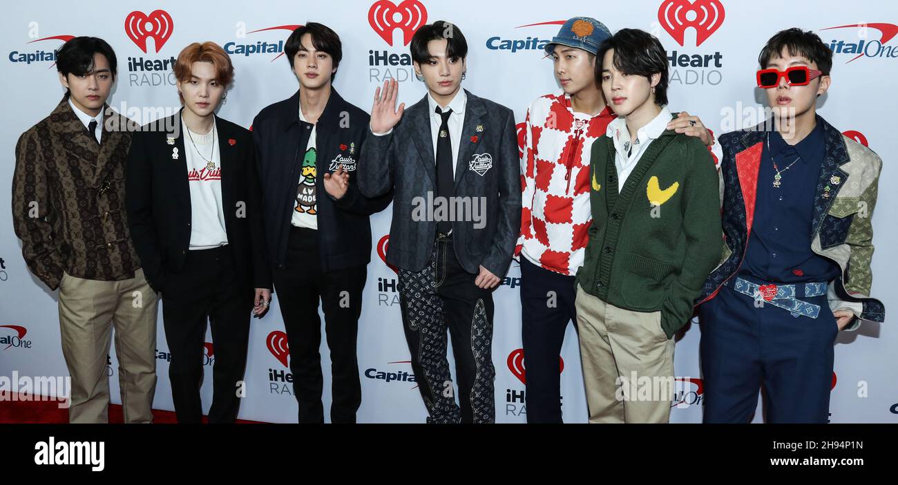 INGLEWOOD, LOS ANGELES, CALIFORNIA, USA - DECEMBER 03: V, Suga, Jin ...