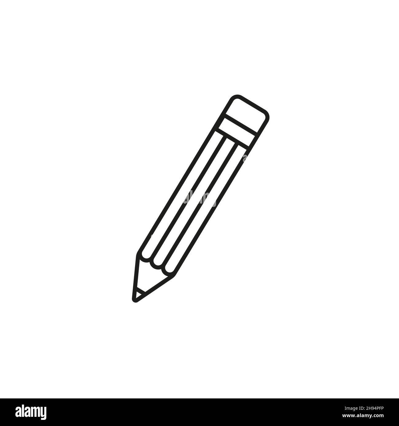 Pencil Icon flat vector illustration logo sign symbol. For mobile user ...