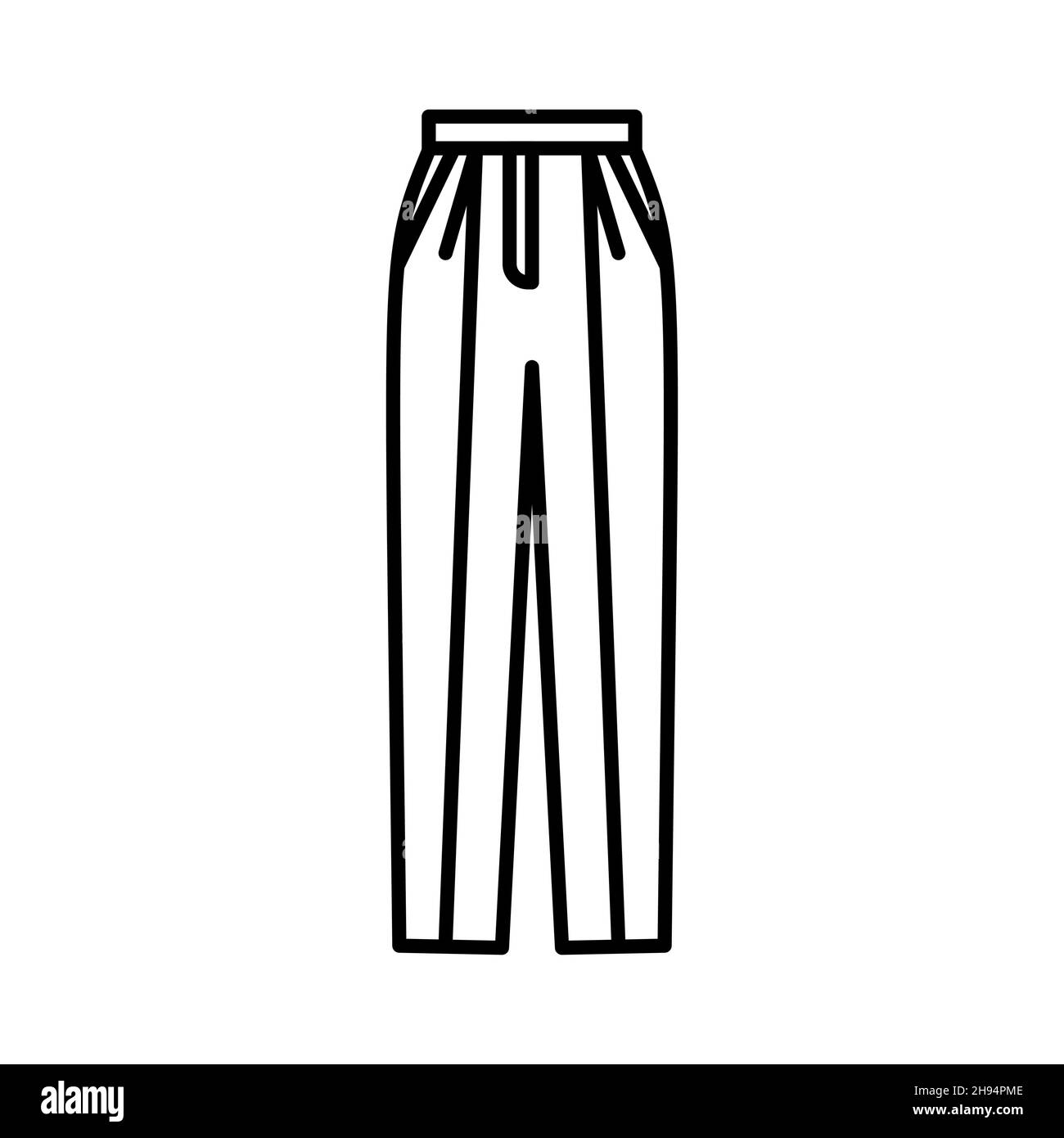 Outline, simple vector pants icon isolated on white background. eps ...