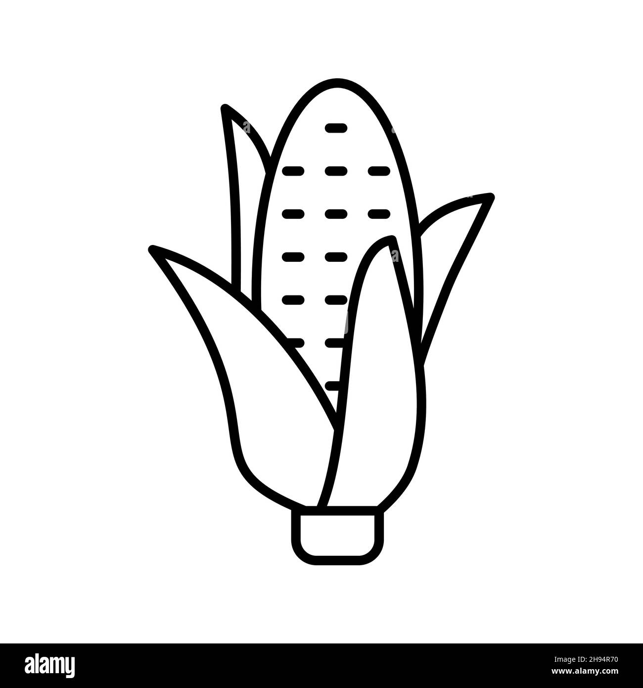 Outline, simple vector corn icon isolated on white background. eps 10 ...