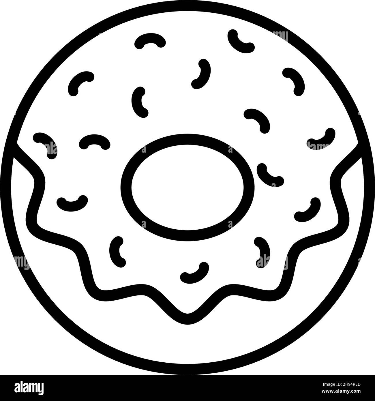 Outline, simple vector donut icon isolated on white background. eps010 ...