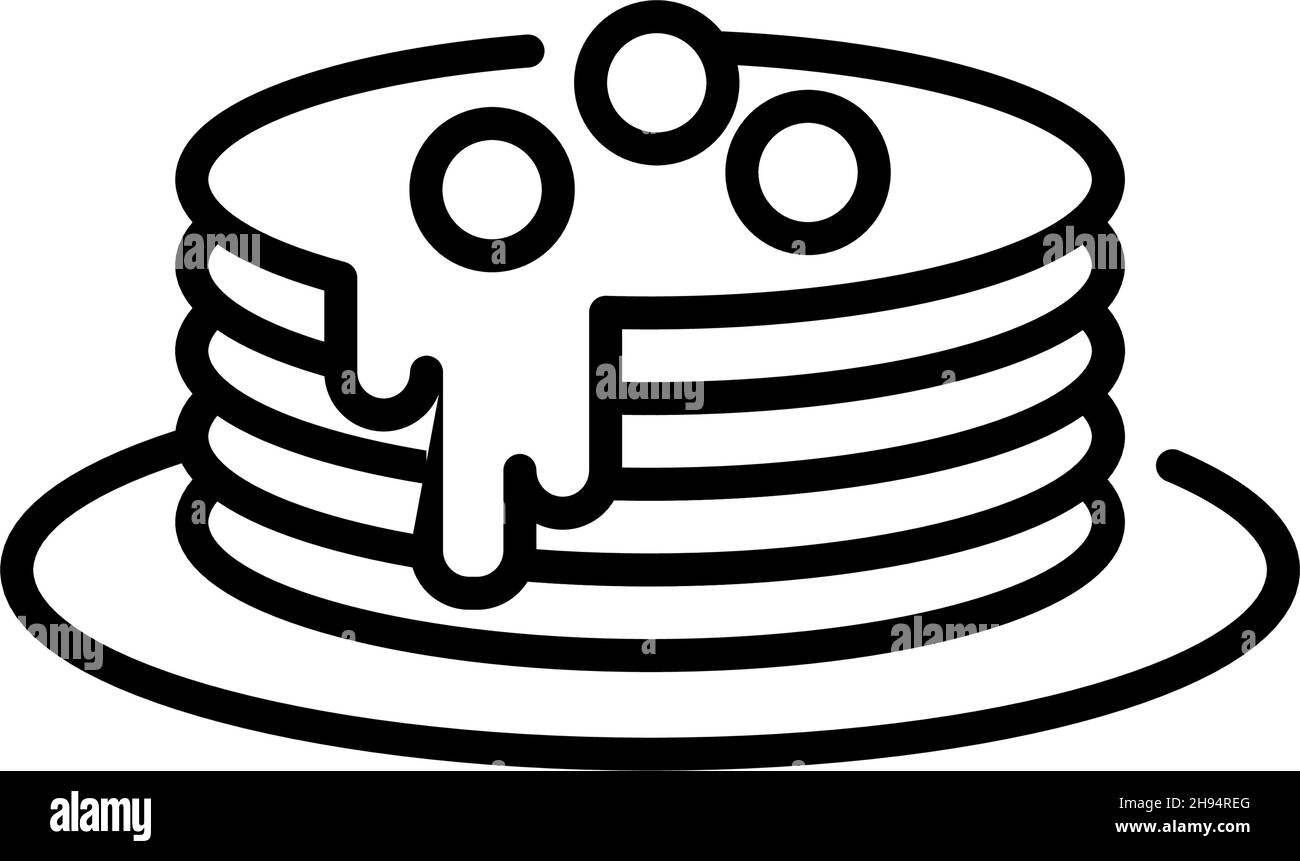 Outline, simple vector pancakes icon isolated on white background. eps ...