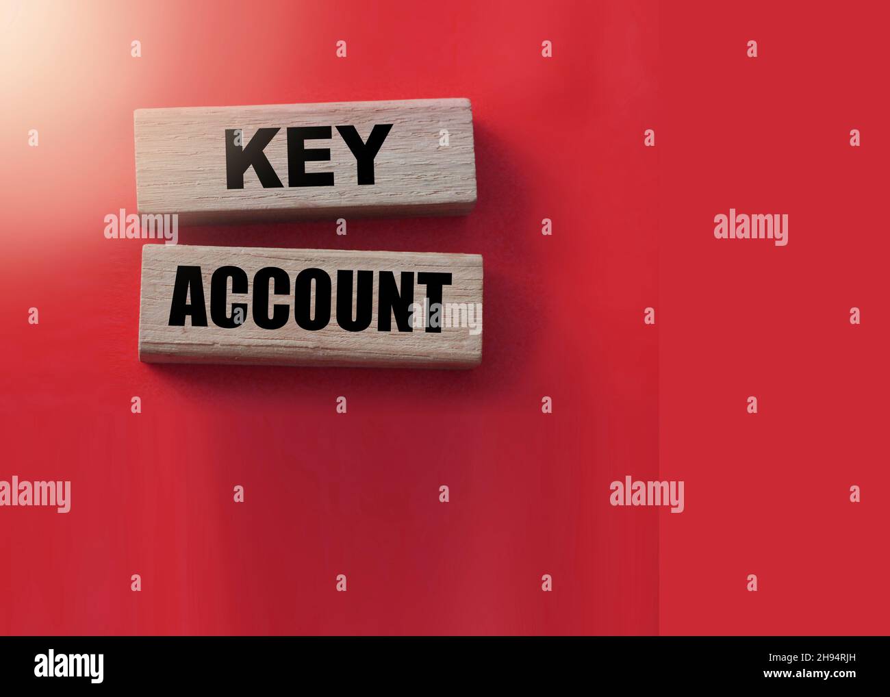 Key account words on wooden building blocks. Personal finances concept ...
