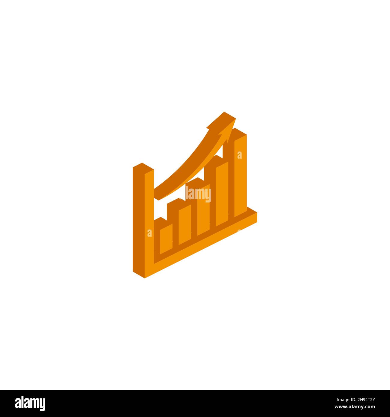 Vector isometric graph icon on white background. EPS Stock Vector Image ...