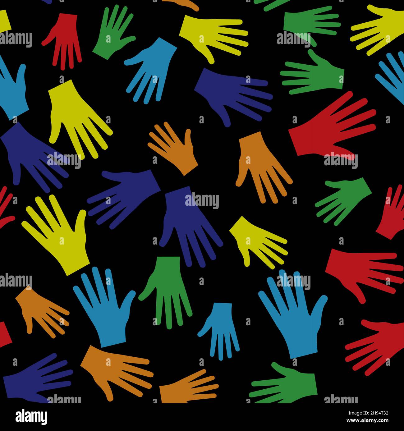 seamless pattern in human hands vector illustration Stock Vector Image ...