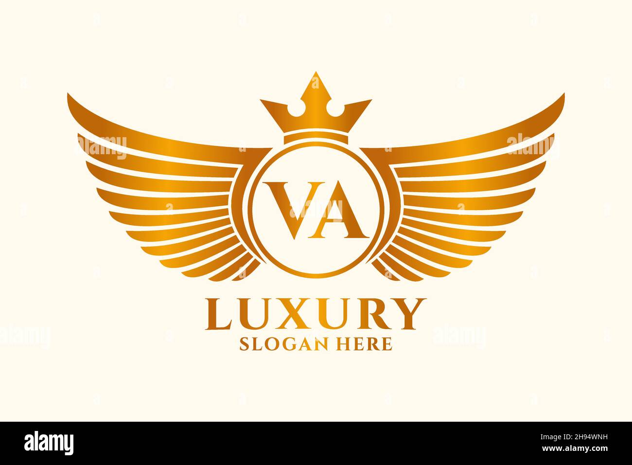 Luxury royal wing Letter VA crest Gold color Logo vector, Victory logo ...