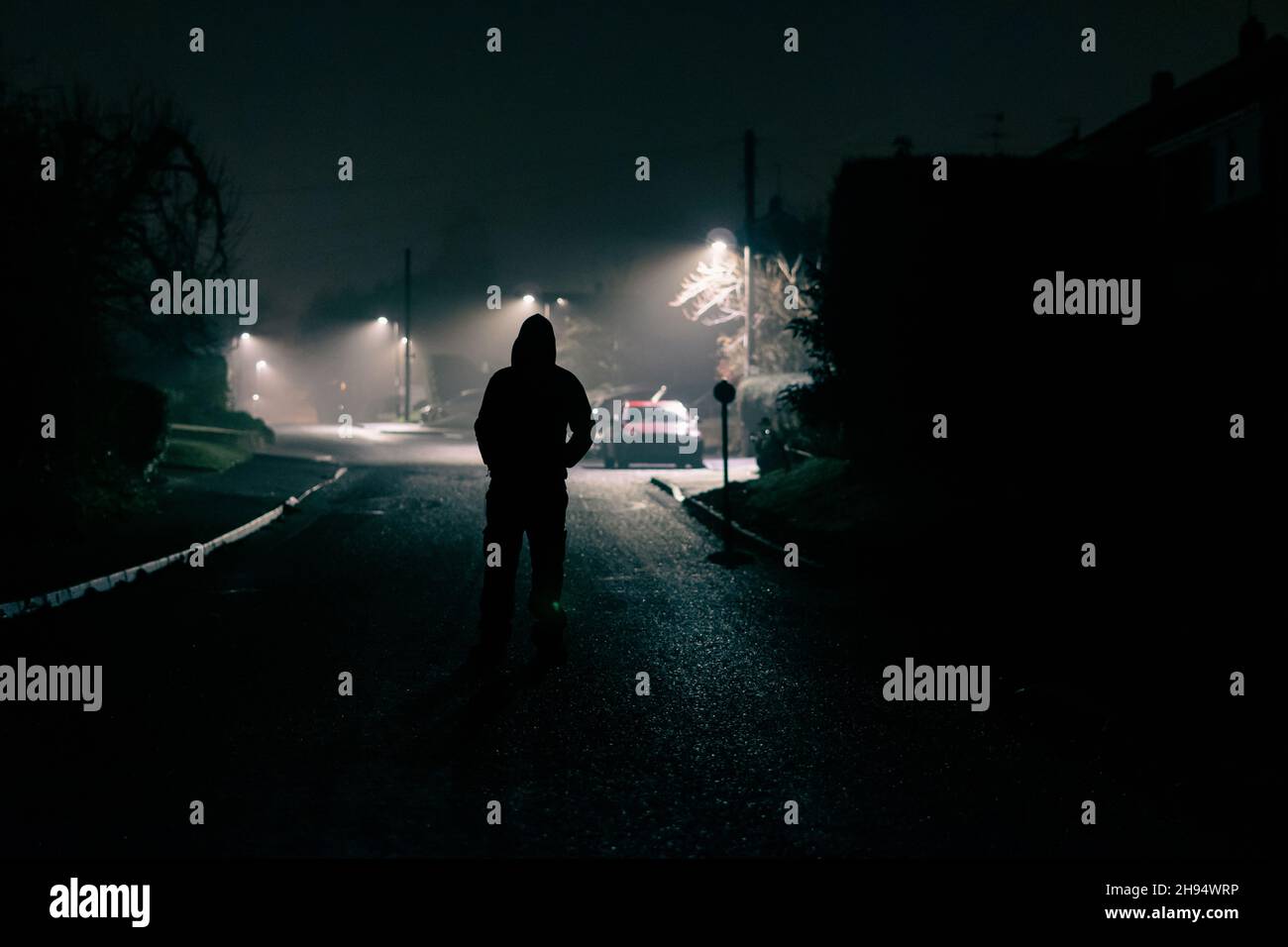 Concept winter road at night hi-res stock photography and images - Alamy