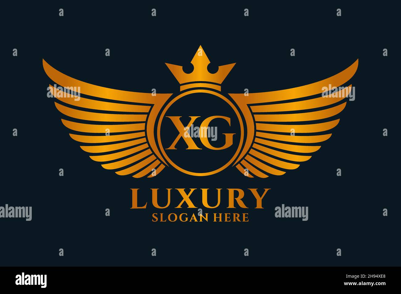 Luxury royal wing Letter XG crest Gold color Logo vector, Victory logo ...