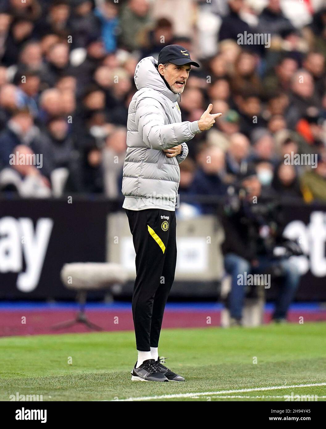 Chelsea manager Thomas Tuchel on the touchline during the Premier ...