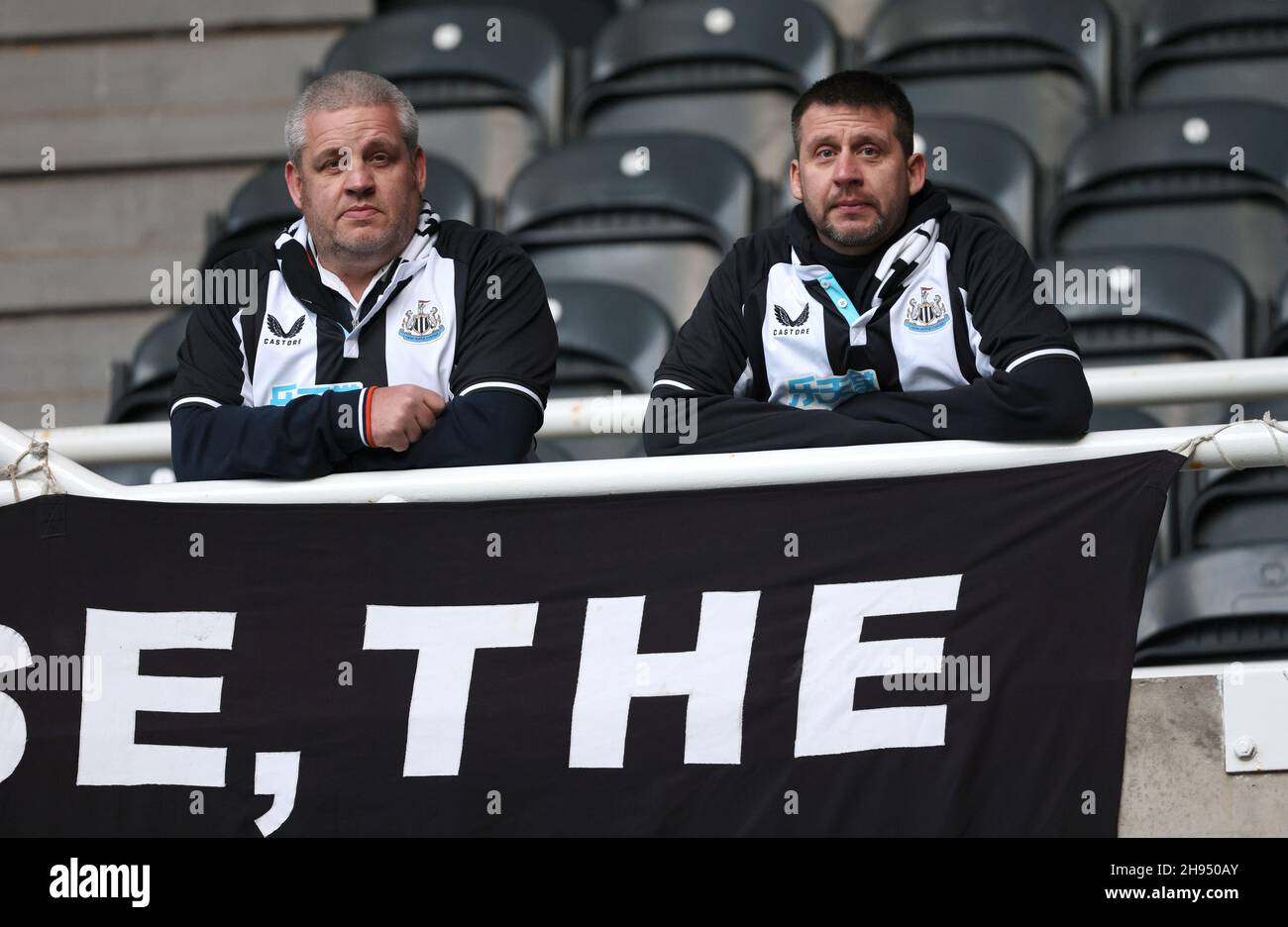 Newcastle United fans in the stands before the Premier League match at ...
