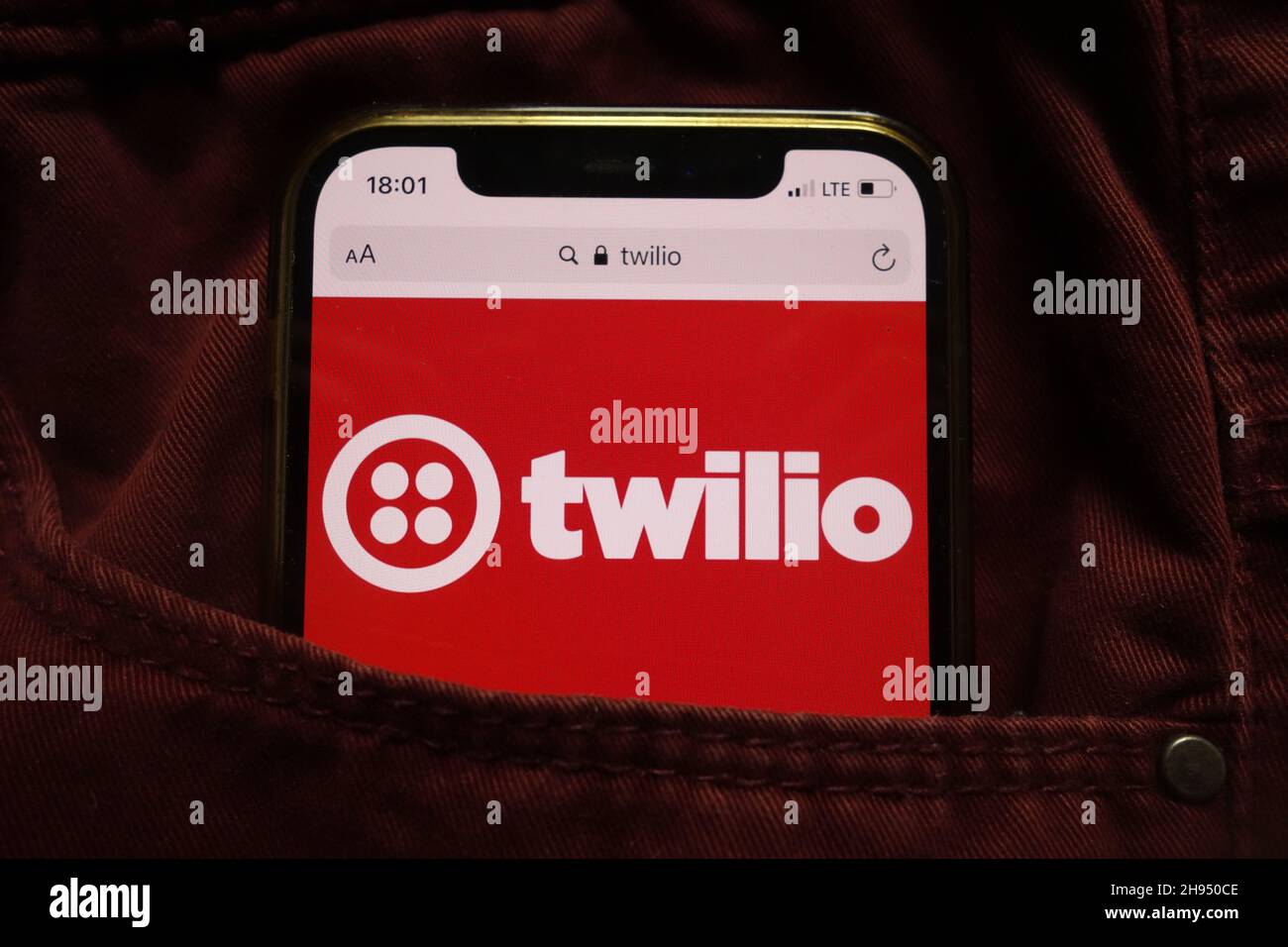 KONSKIE, POLAND - September 15, 2021: Twilio Inc logo displayed on ...