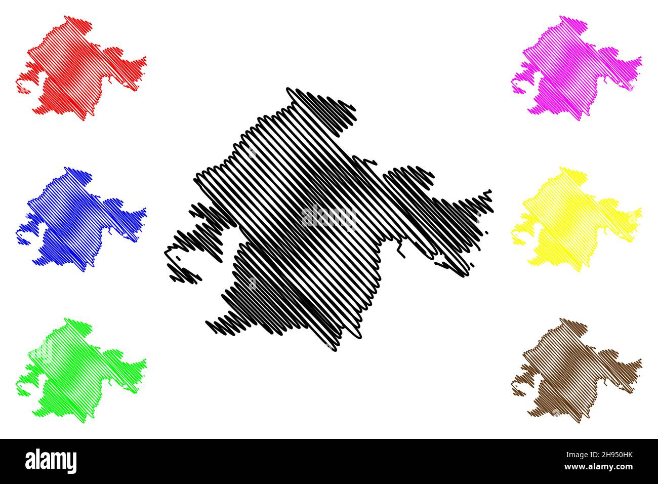 Chitrakoot district (Uttar Pradesh State, Republic of India) map vector ...