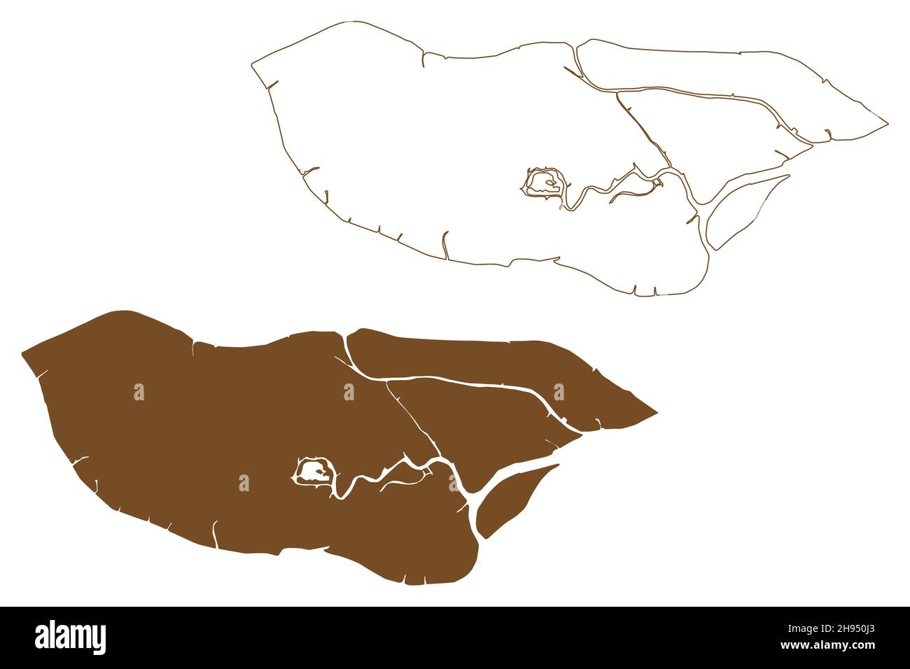 Haizhu island (People's Republic of China, PRC) map vector illustration ...