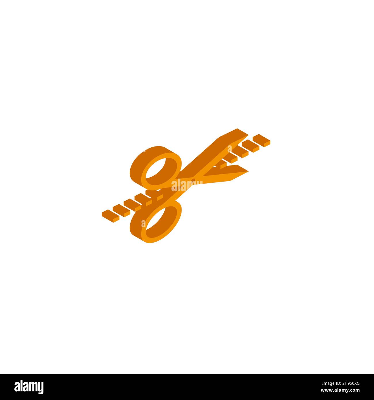 Isometric vector scissors icon sign isolated on white background. eps ...