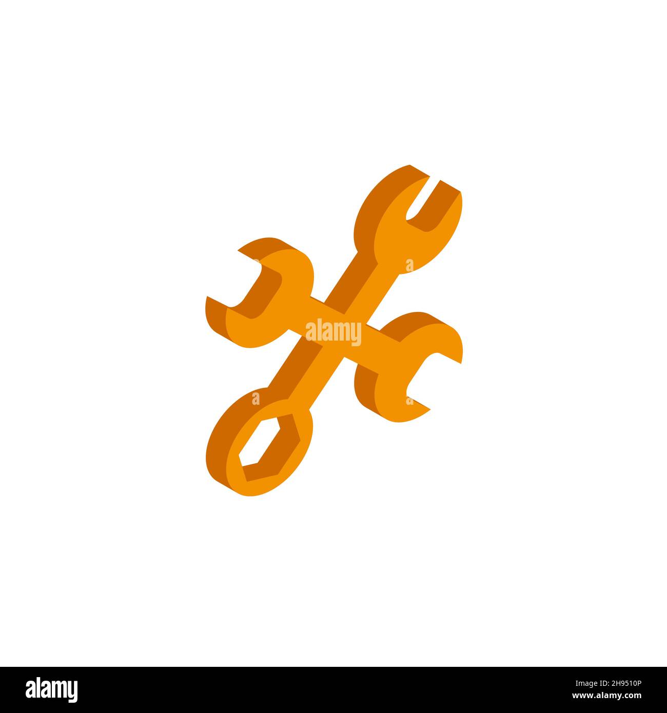 Vector icon wrench isometric. 3d sign isolated on white background. eps ...