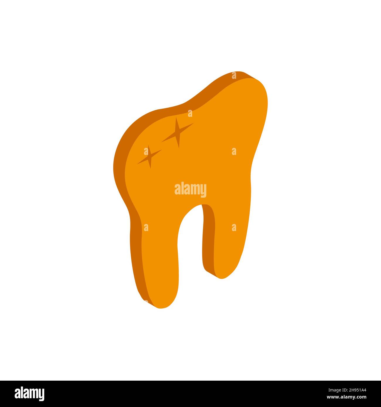 Isometric vector tooth icon sign isolated on white background. eps ...