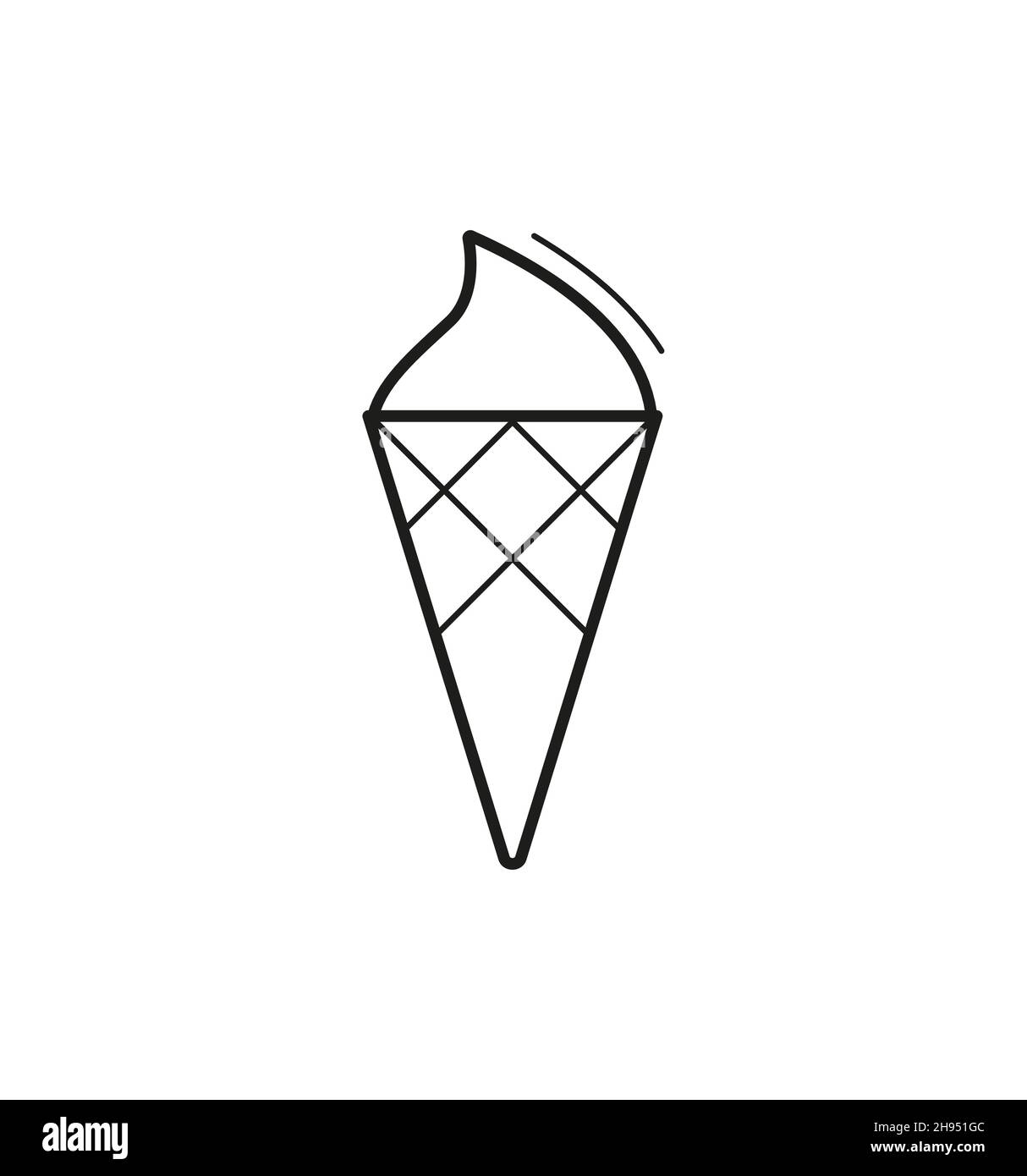 ice cream line art vector icon on white background eps Stock Vector ...