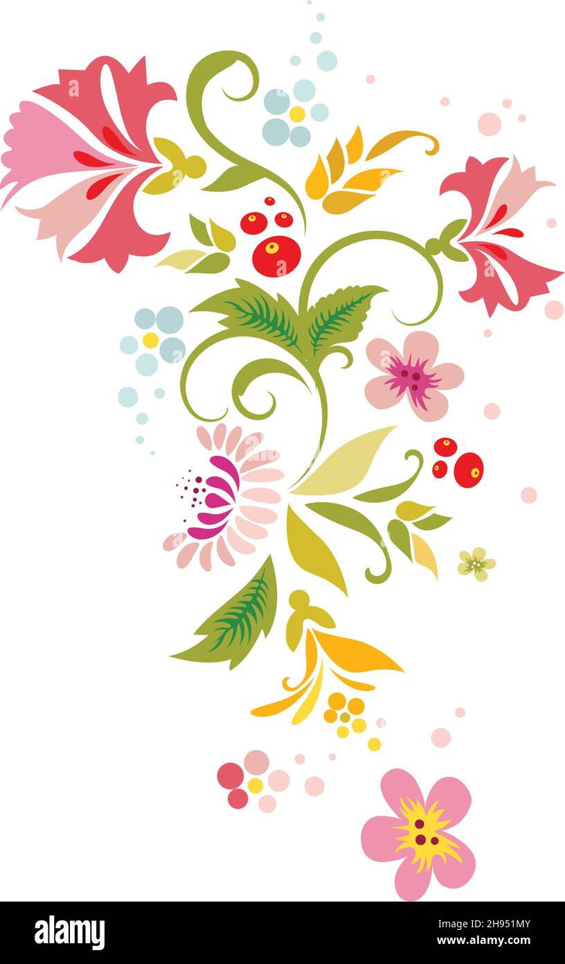 Vector floral ornament in vintage style, great for layout embellishment ...