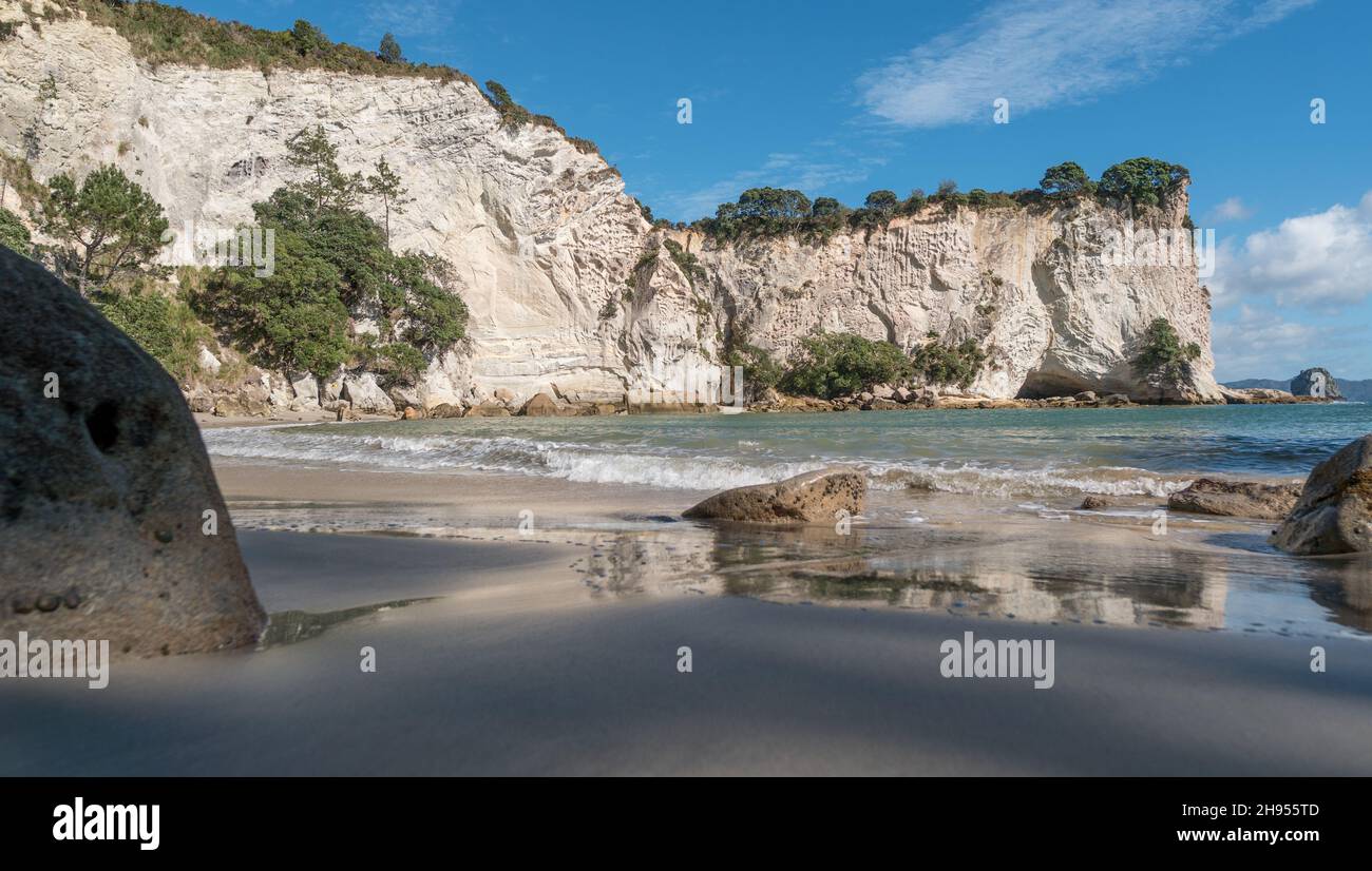 Stingray bay, Cathedral Cove, North Island - New Zealand Stock Photo ...