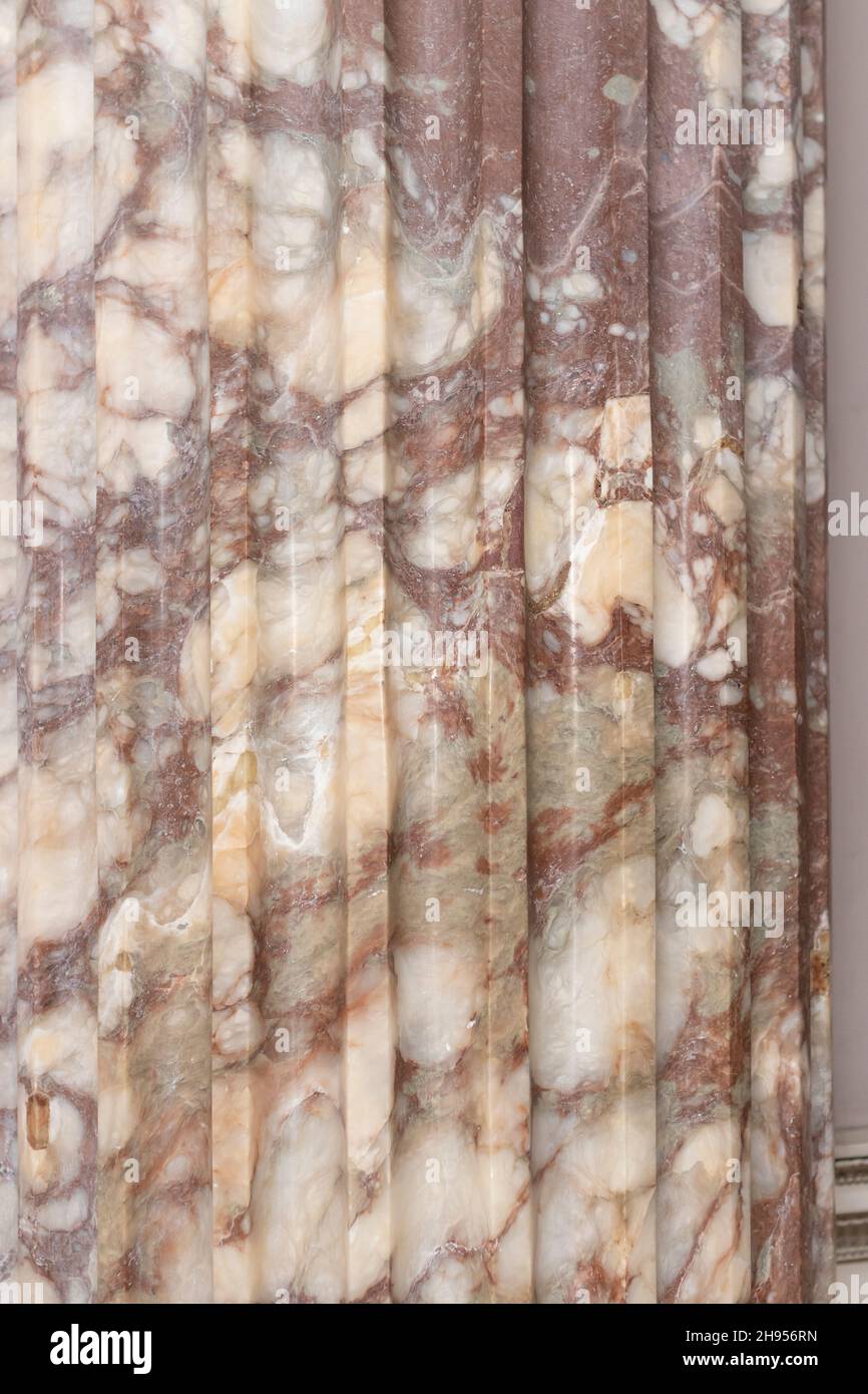 close up of fluted marble column at Kedleston Hall Derbyshire Stock ...
